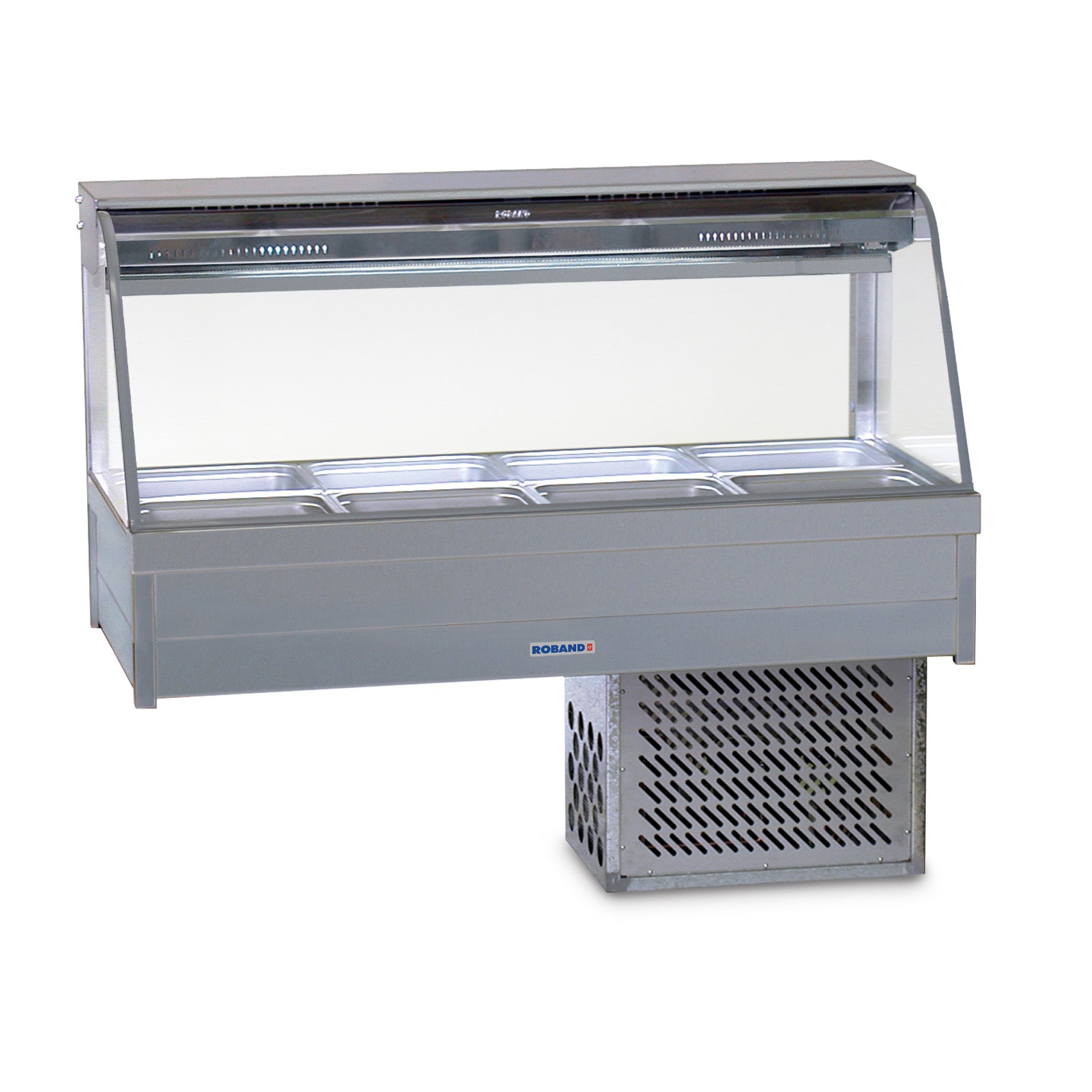 Roband Curved Glass Refrigerated Display Bar - Piped and Foamed - 8 Pa